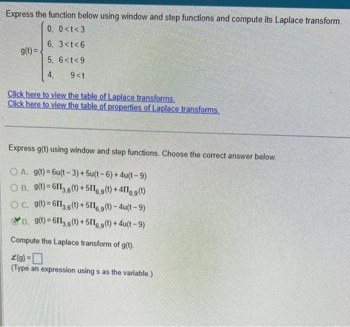 Solved Express the function below using window and step | Chegg.com