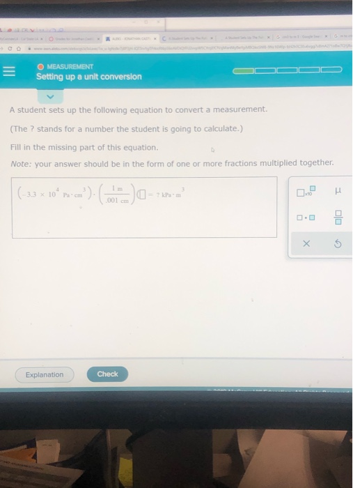 Solved - MEASUREMENT Setting up a unit conversion A student | Chegg.com