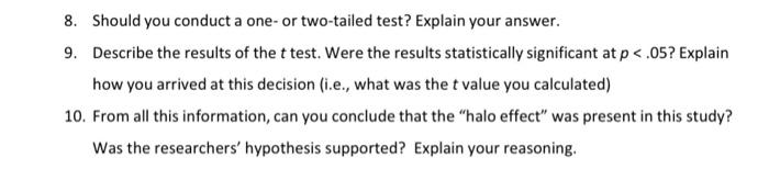 Solved The Halo Effect Background The 'halo effect' is a | Chegg.com