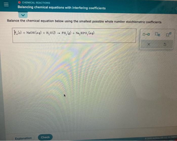 Solved Balance the chemical equation below using the | Chegg.com