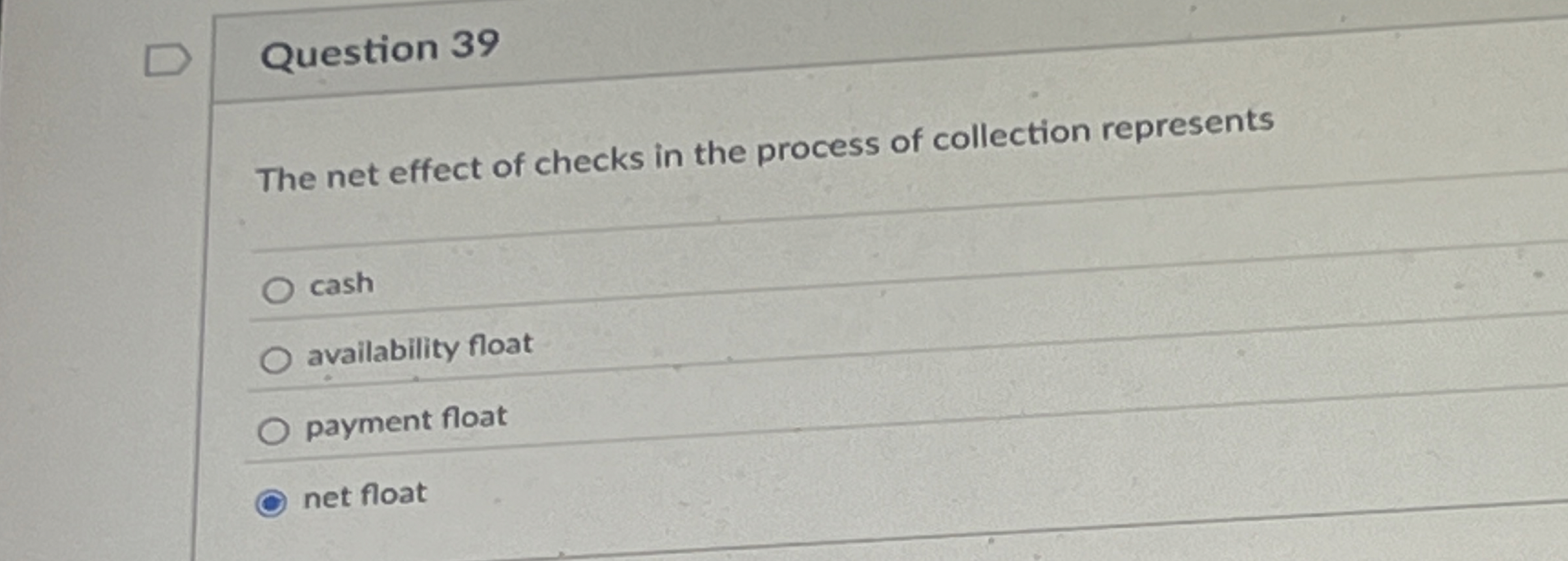 Solved Question 39The net effect of checks in the process of | Chegg.com