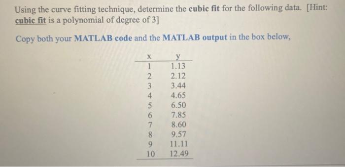 Solved Using the curve fitting technique, determine the | Chegg.com