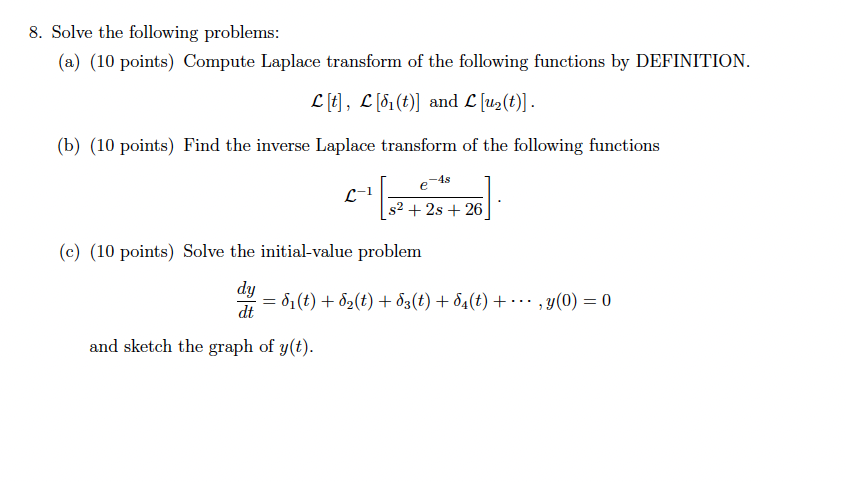 Solved Solve the following problems:(a) (10 ﻿points) | Chegg.com