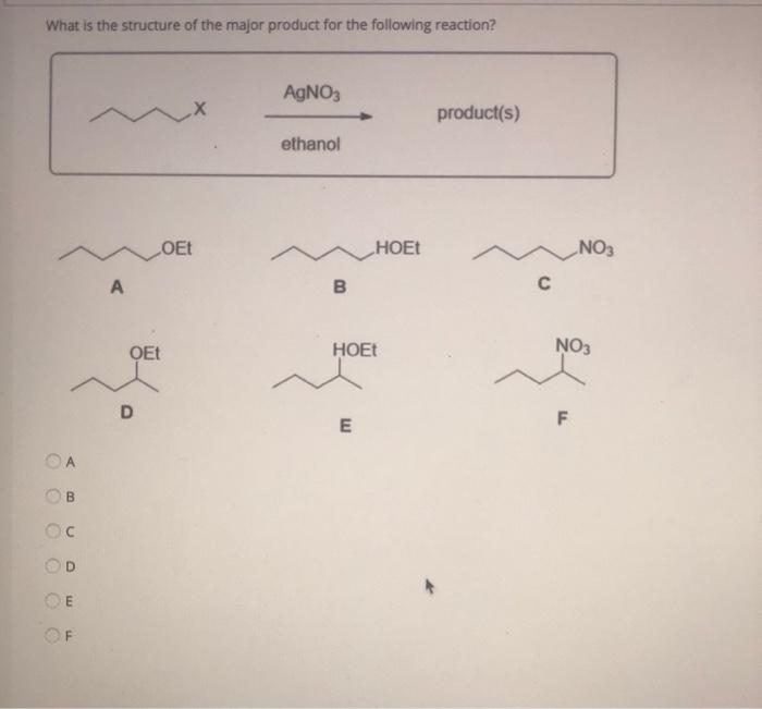 Solved What is the structure of the major product for the | Chegg.com