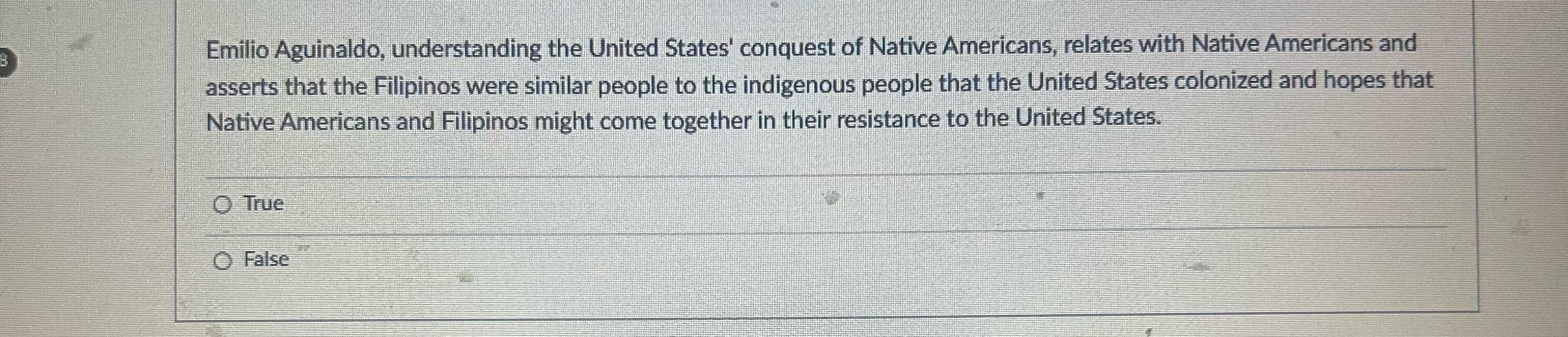 Solved Emilio Aguinaldo, understanding the United States' | Chegg.com