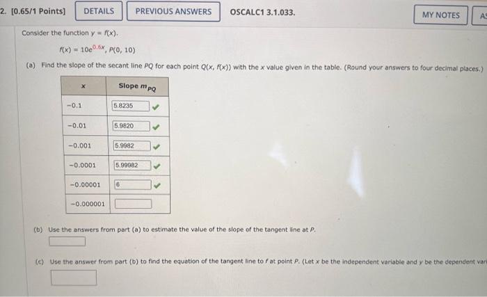 Solved Consider the function y=f(x). f(x)=10e0.6x,P(0,10) | Chegg.com