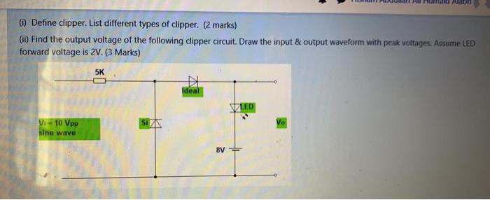 Solved Um Ano Define clipper. List different types of | Chegg.com