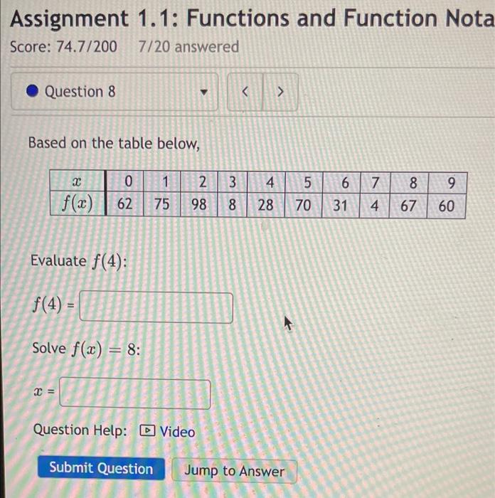 Solved Assignment 1.1: Functions and Function Nota Score: | Chegg.com