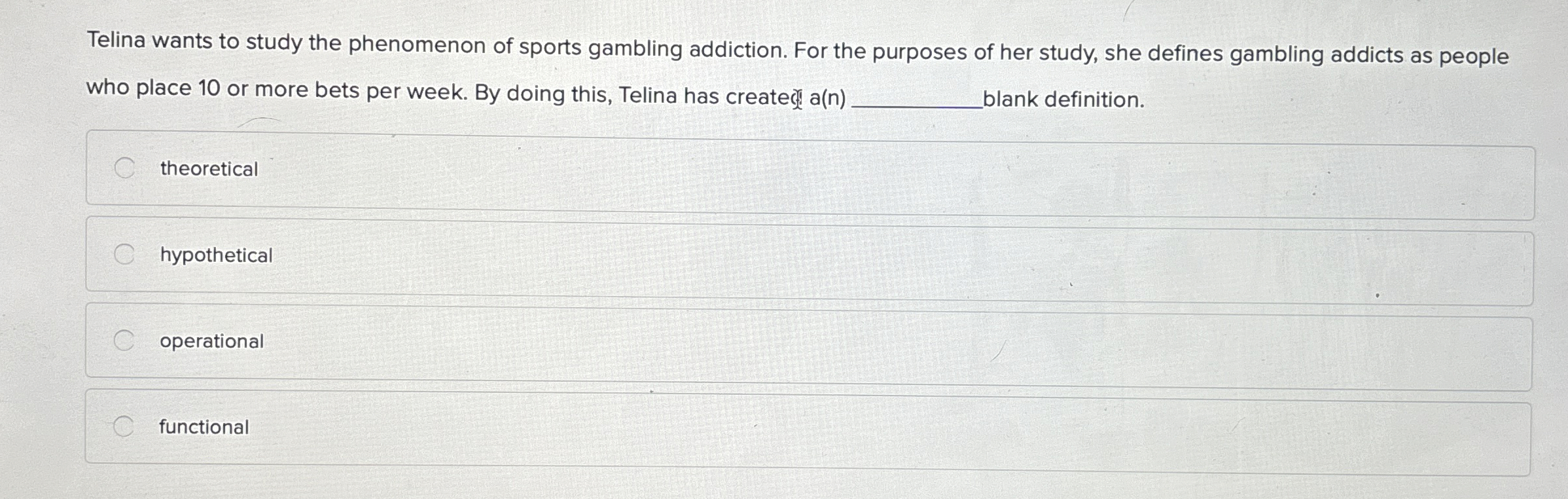 Solved Telina wants to study the phenomenon of sports | Chegg.com