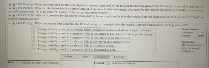 Solved (13\%) Problem 3: Energy in an L.R Circuit: An RL. | Chegg.com