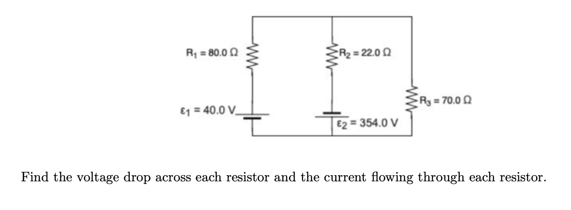 Solved Find the voltage drop across each resistor and the | Chegg.com