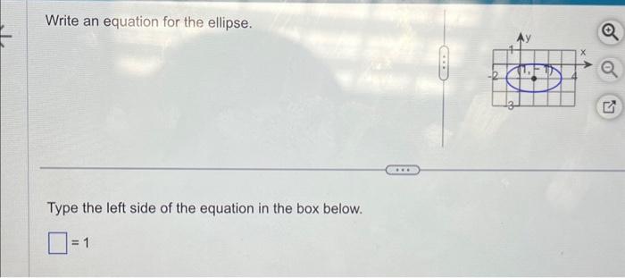 Solved Write an equation for the ellipse. Type the left side | Chegg.com