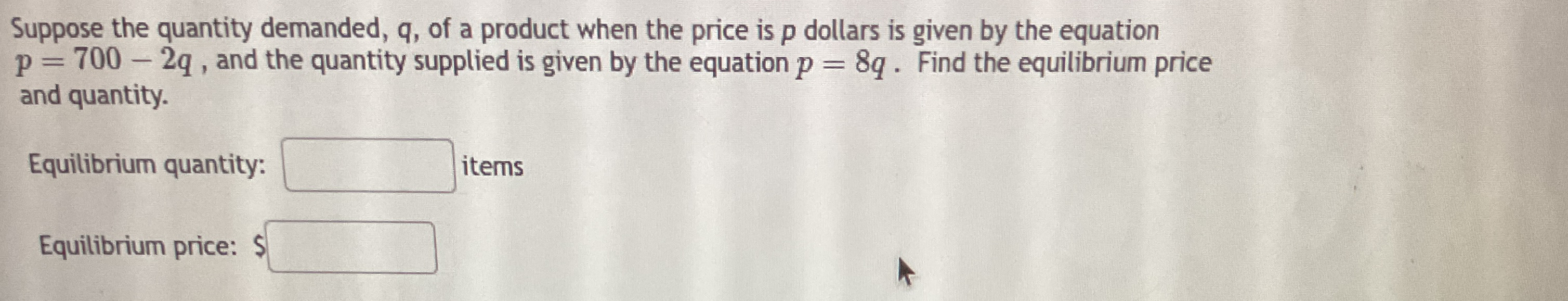 Solved Suppose the quantity demanded, q, ﻿of a product when | Chegg.com