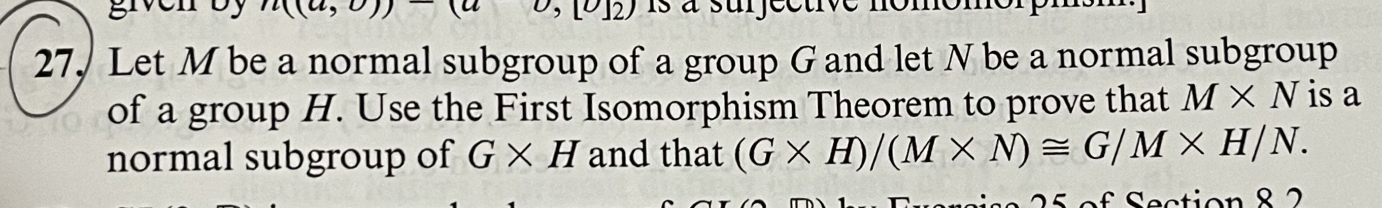 Solved #27 (pg 270)Let M ﻿be a normal subgroup of a group G | Chegg.com