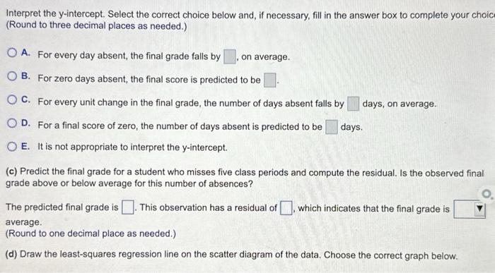Solved The data below represent the number of days absent, | Chegg.com