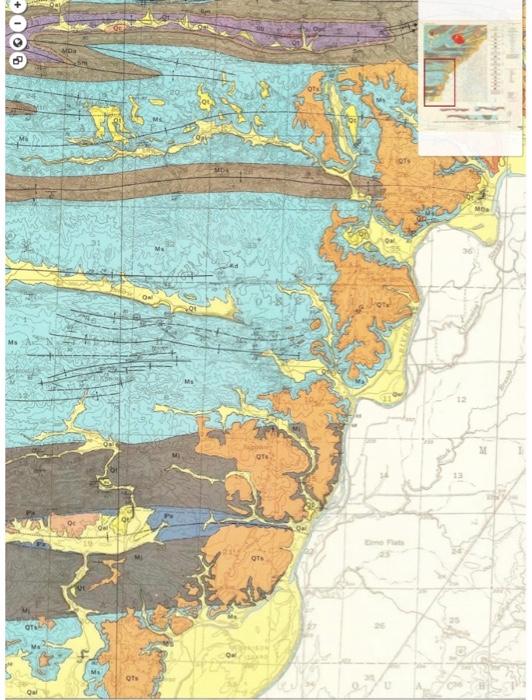NAME: LAB SECTION: IV. EXERCISES Use the geologic map | Chegg.com