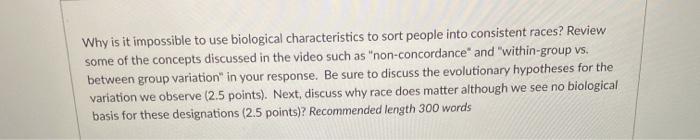 Solved Why is it impossible to use biological | Chegg.com