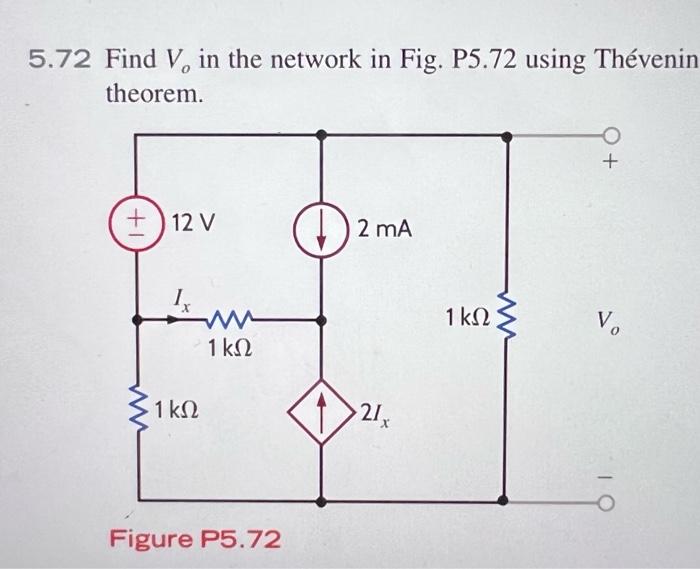 Solved 5.72 Find Vo in the network in Fig. P5.72 using | Chegg.com