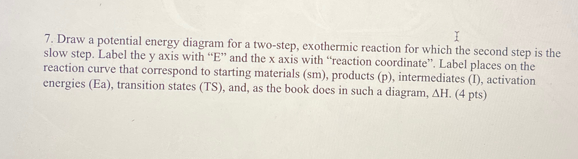 Solved Draw a potential energy diagram for a two-step, | Chegg.com