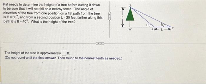 Pat needs to determine the height of a tree before | Chegg.com