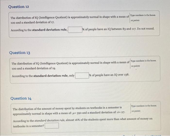 Solved The distribution of IQ (Intelligence Quotient) is | Chegg.com