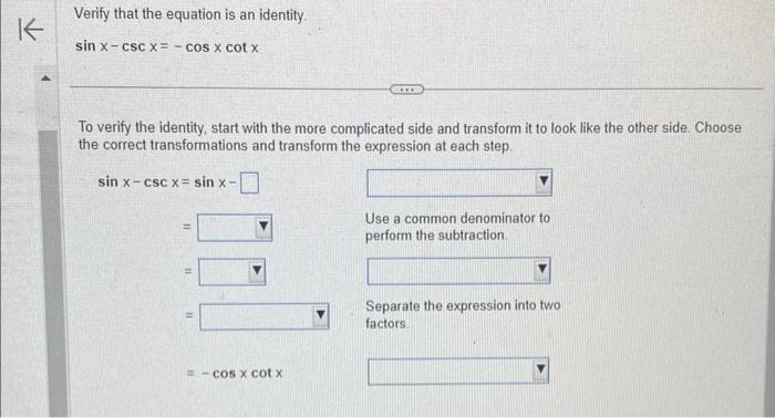 Solved Verify that the equation is an identity. | Chegg.com