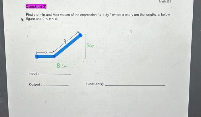 Solved Find the min and Max values of the expression " x+3y | Chegg.com