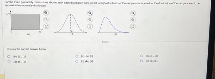 Solved For the three probabiity distributions shown, rank | Chegg.com