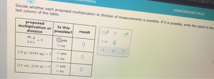 Solved ents Decide whether each proposed multiplication or | Chegg.com