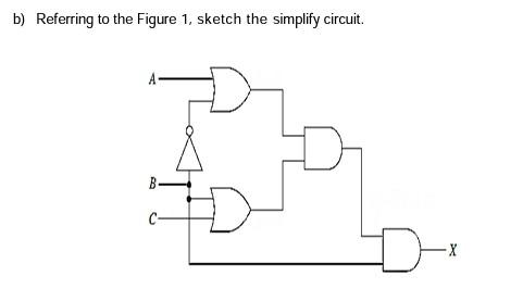 Solved b) Referring to the Figure 1, sketch the simplify | Chegg.com