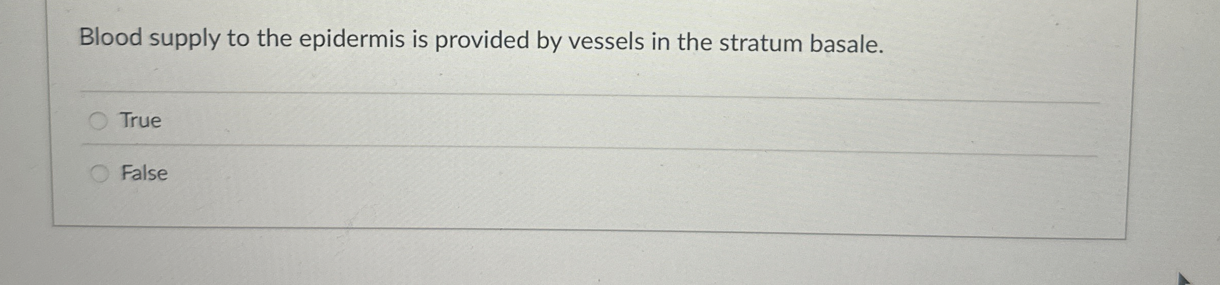 Solved Blood supply to the epidermis is provided by vessels | Chegg.com