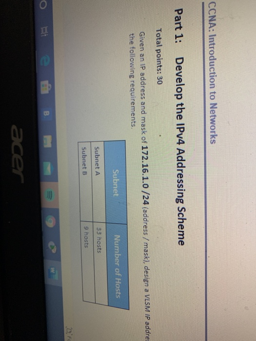 Solved CCNA: Introduction to Networks Part 1: Develop the | Chegg.com