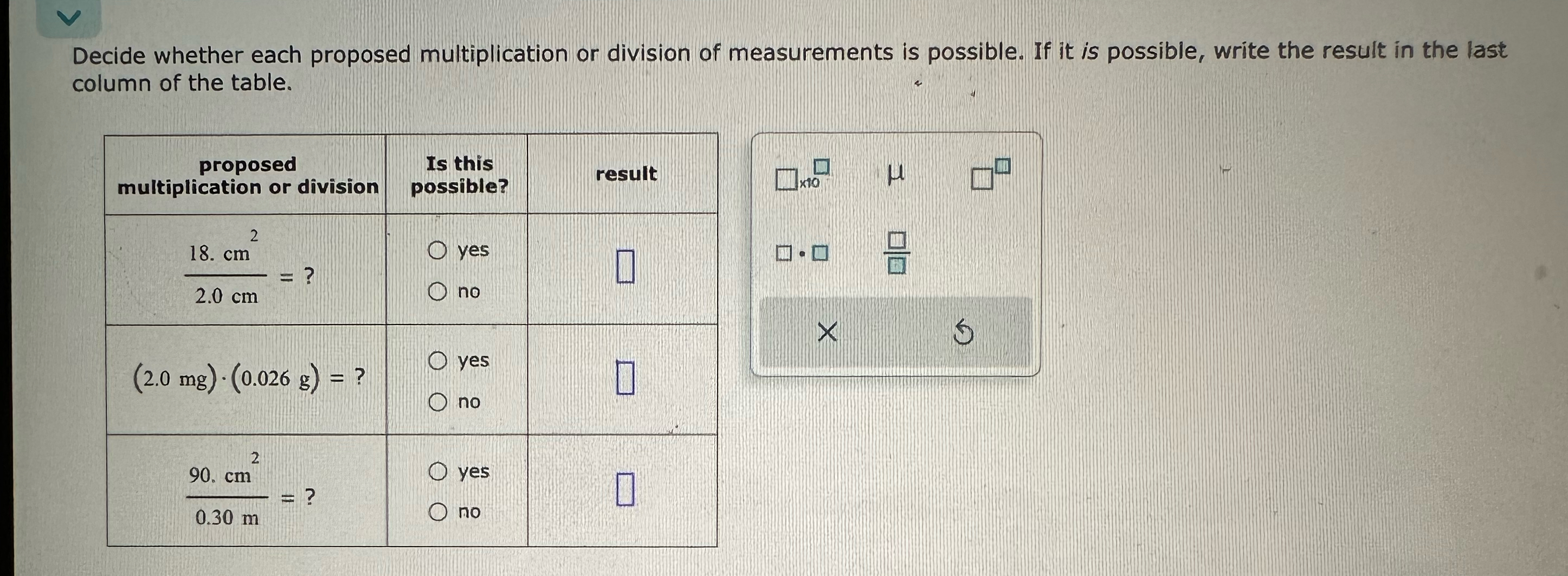 Solved Decide whether each proposed multiplication or | Chegg.com