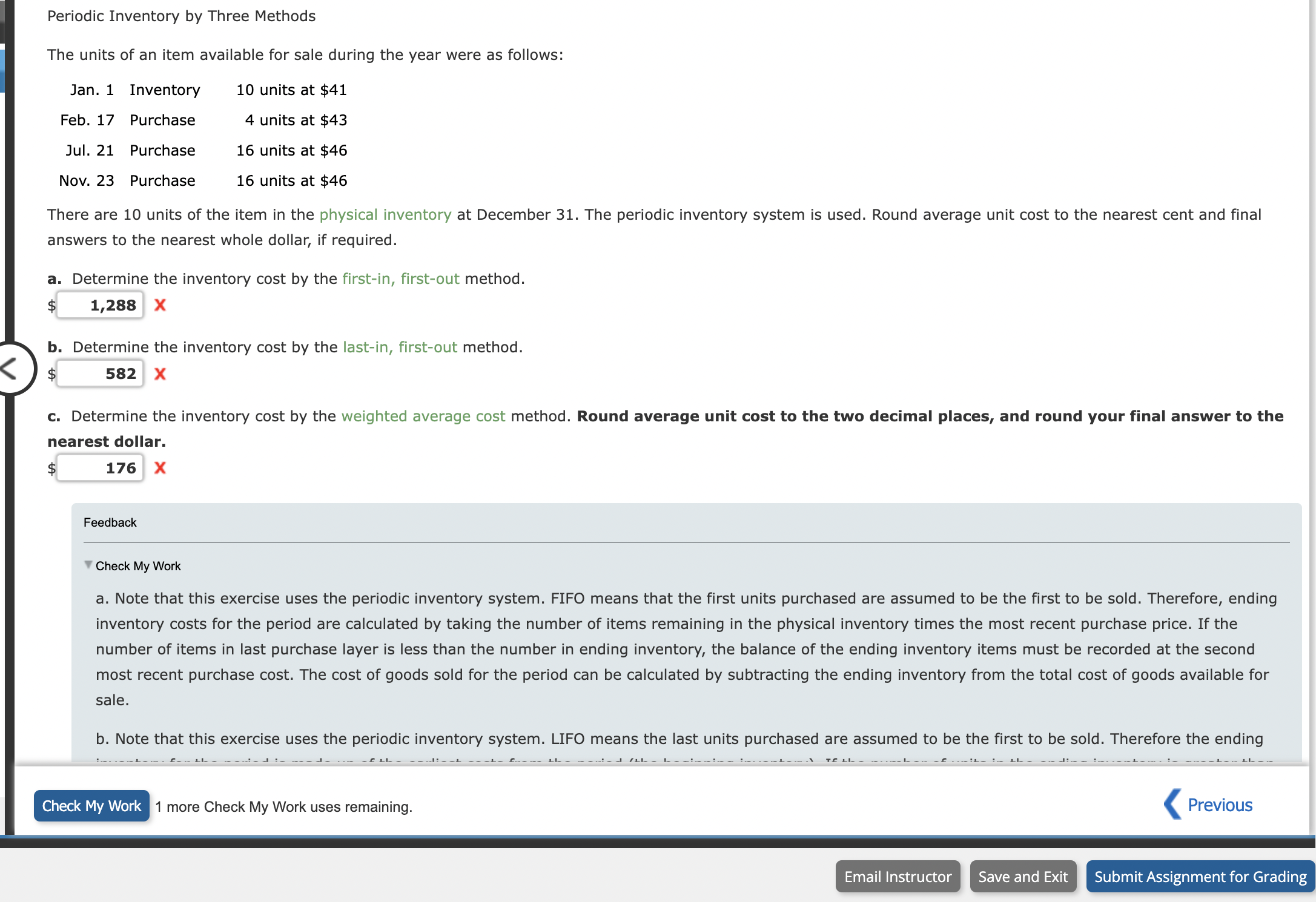 Solved FeedbackCheck My Worksale. | Chegg.com