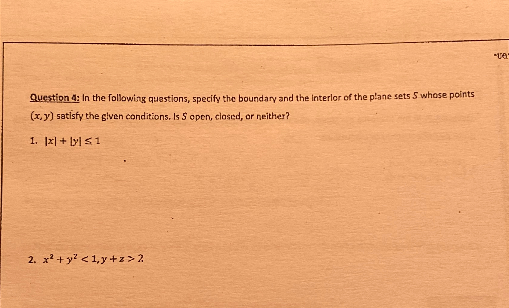 Solved Question 4: In the following questions, specify the | Chegg.com