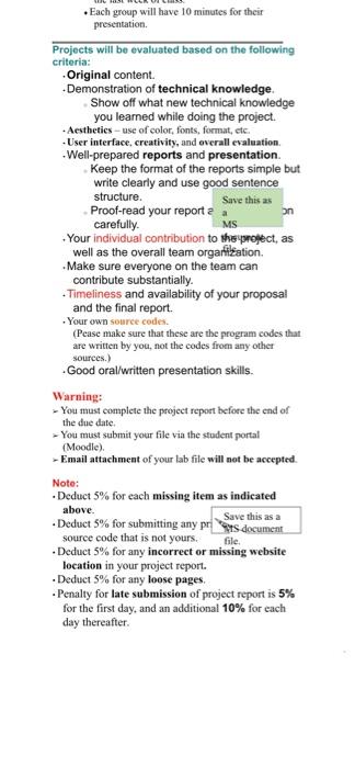 Solved Project Objectives: - Your course project is your | Chegg.com