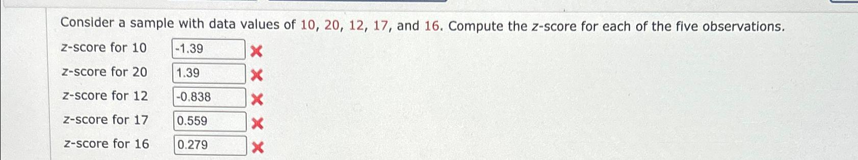 Solved Consider a sample with data values of 10,20,12,17, | Chegg.com