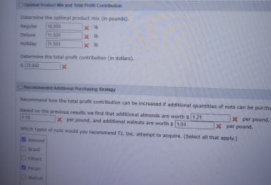 Solved Detarmisa the optimal product mix (n pounds).Regularx | Chegg.com