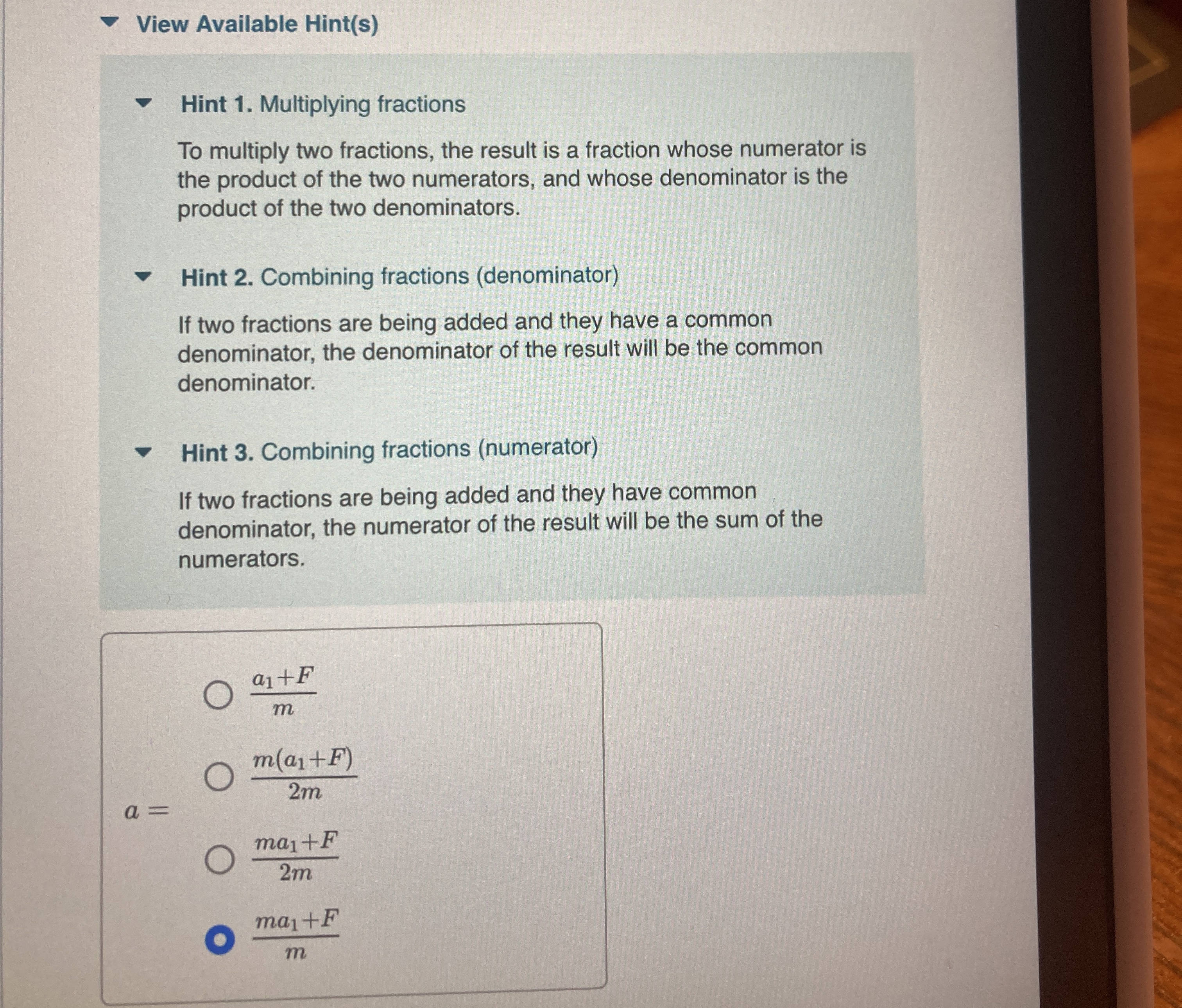 Solved AsView Available Hint(s)Hint 1. ﻿Multiplying | Chegg.com