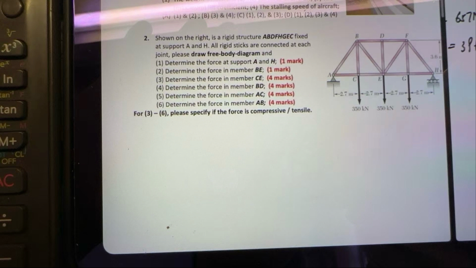 Solved Shown on the right, is a rigid structure ABDFHGEC | Chegg.com