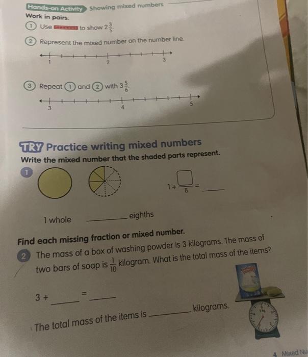 Solved TRY Practice writing mixed numbers Write the mixed | Chegg.com