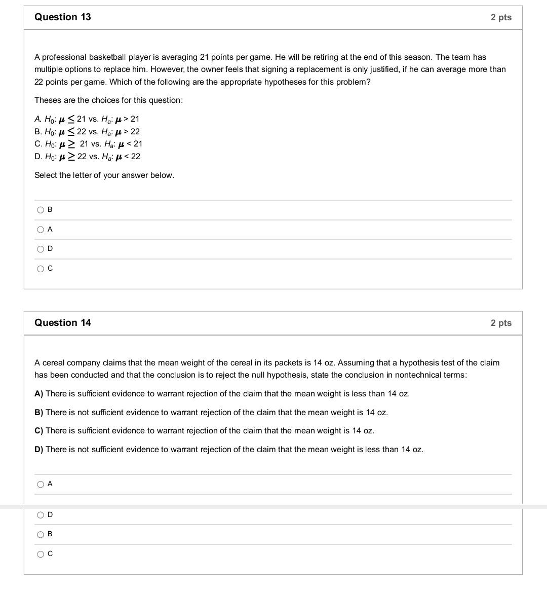 Solved Question 13 2 pts A professional basketball player is | Chegg.com