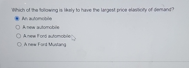 Solved Which of the following is likely to have the largest | Chegg.com