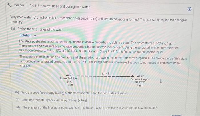 Solved Very cold water (5∘C) is heated at atmospheric | Chegg.com