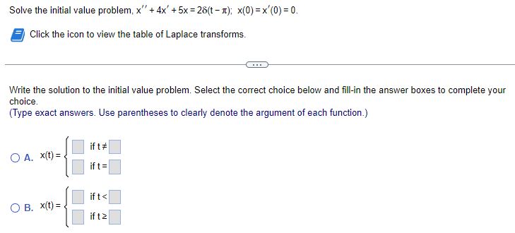Solved Solve the initial value problem, | Chegg.com