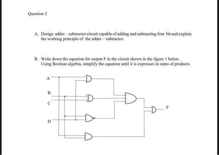 Solved A. Draw the logic diagram for the following Boolean | Chegg.com