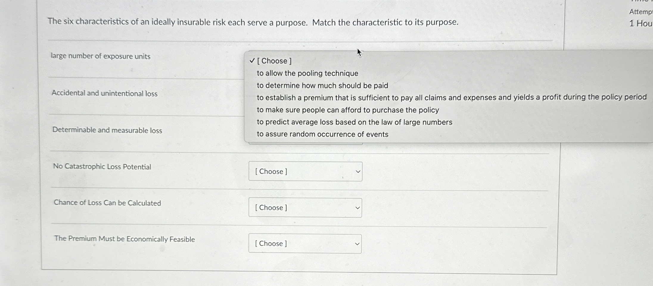 Solved The six characteristics of an ideally insurable risk | Chegg.com