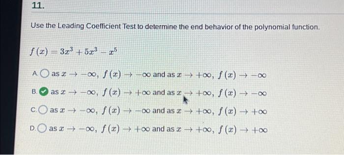 11. Use the Leading Coefficient Test to determine the | Chegg.com