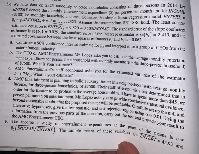 Solved for my Econometrics class. can you shiw this | Chegg.com