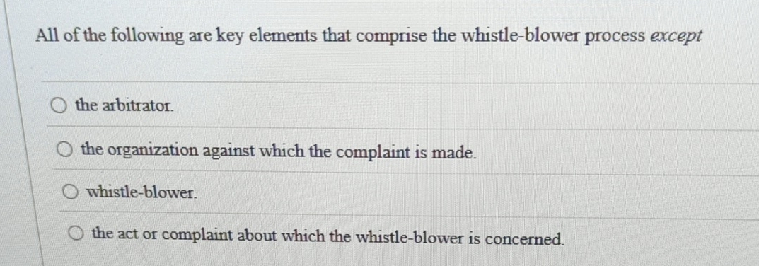 Solved All of the following are key elements that comprise | Chegg.com